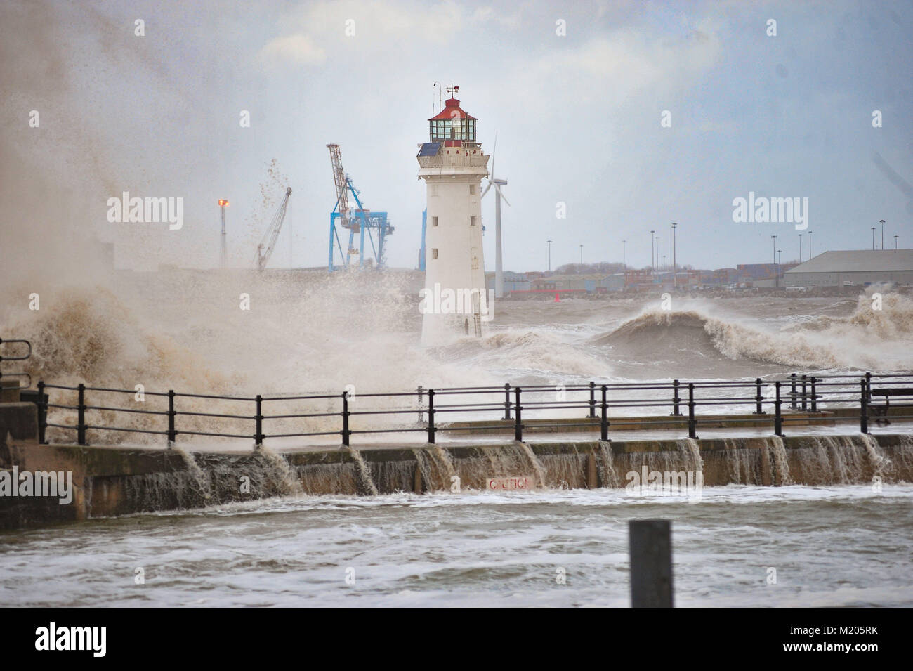 Storm Eleanor hits New Brighton, Merseyside this afternoon. Parts of ...