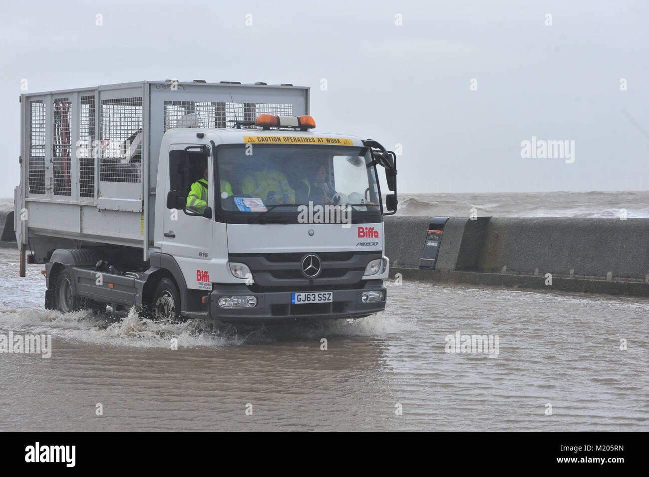 Storm Eleanor hits New Brighton, Merseyside this afternoon. Parts of ...