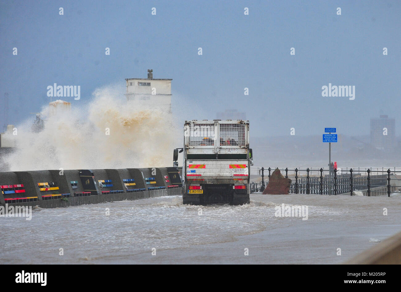 Storm Eleanor hits New Brighton, Merseyside this afternoon. Parts of ...