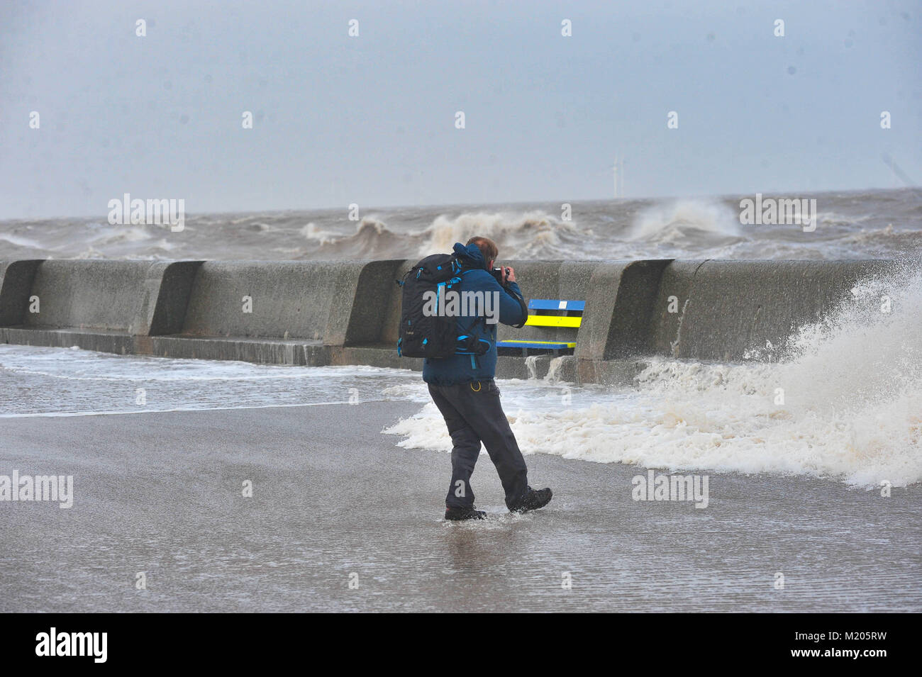Storm Eleanor hits New Brighton, Merseyside this afternoon. Parts of ...