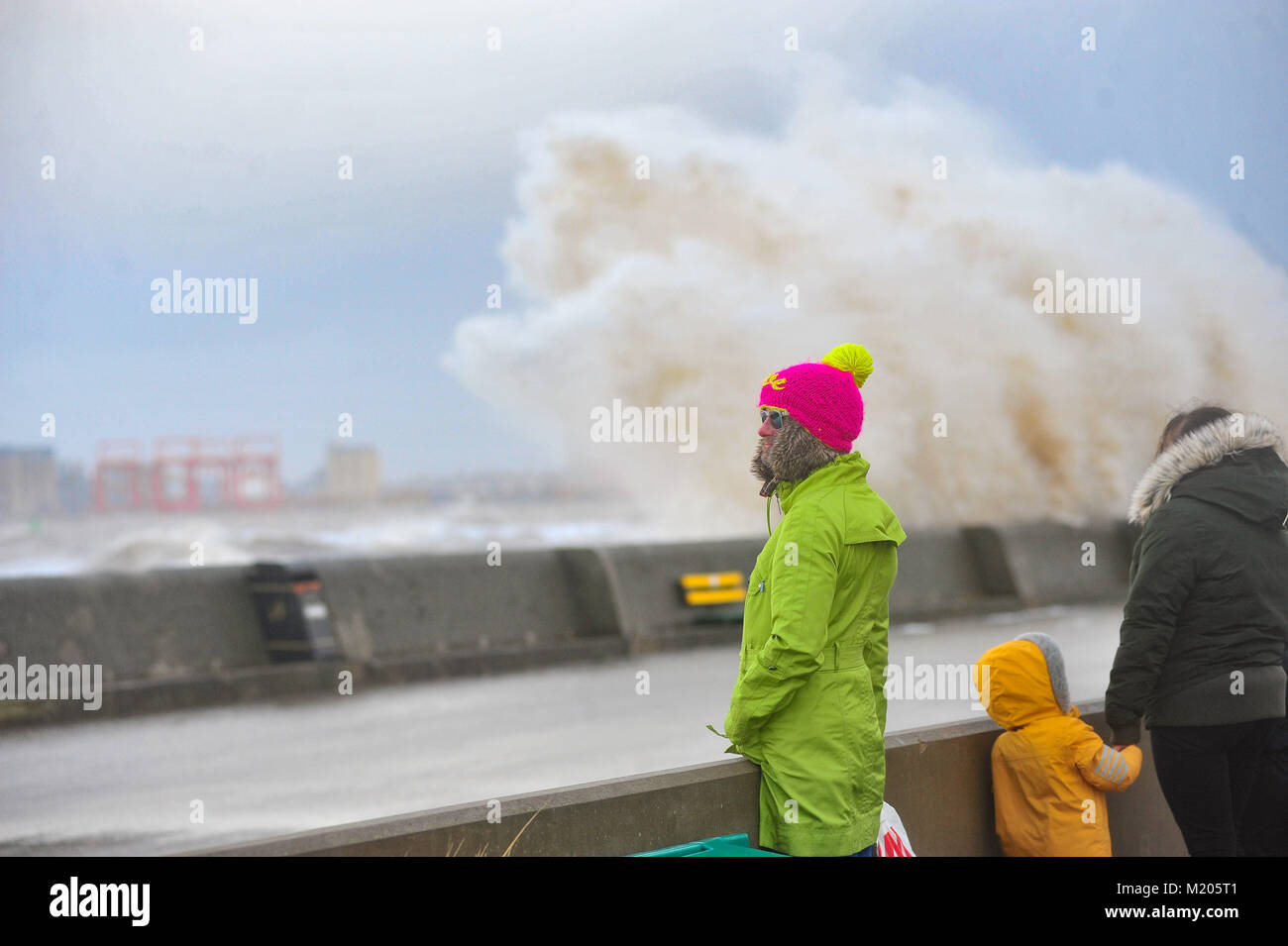 Storm Eleanor hits New Brighton, Merseyside this afternoon. Parts of ...