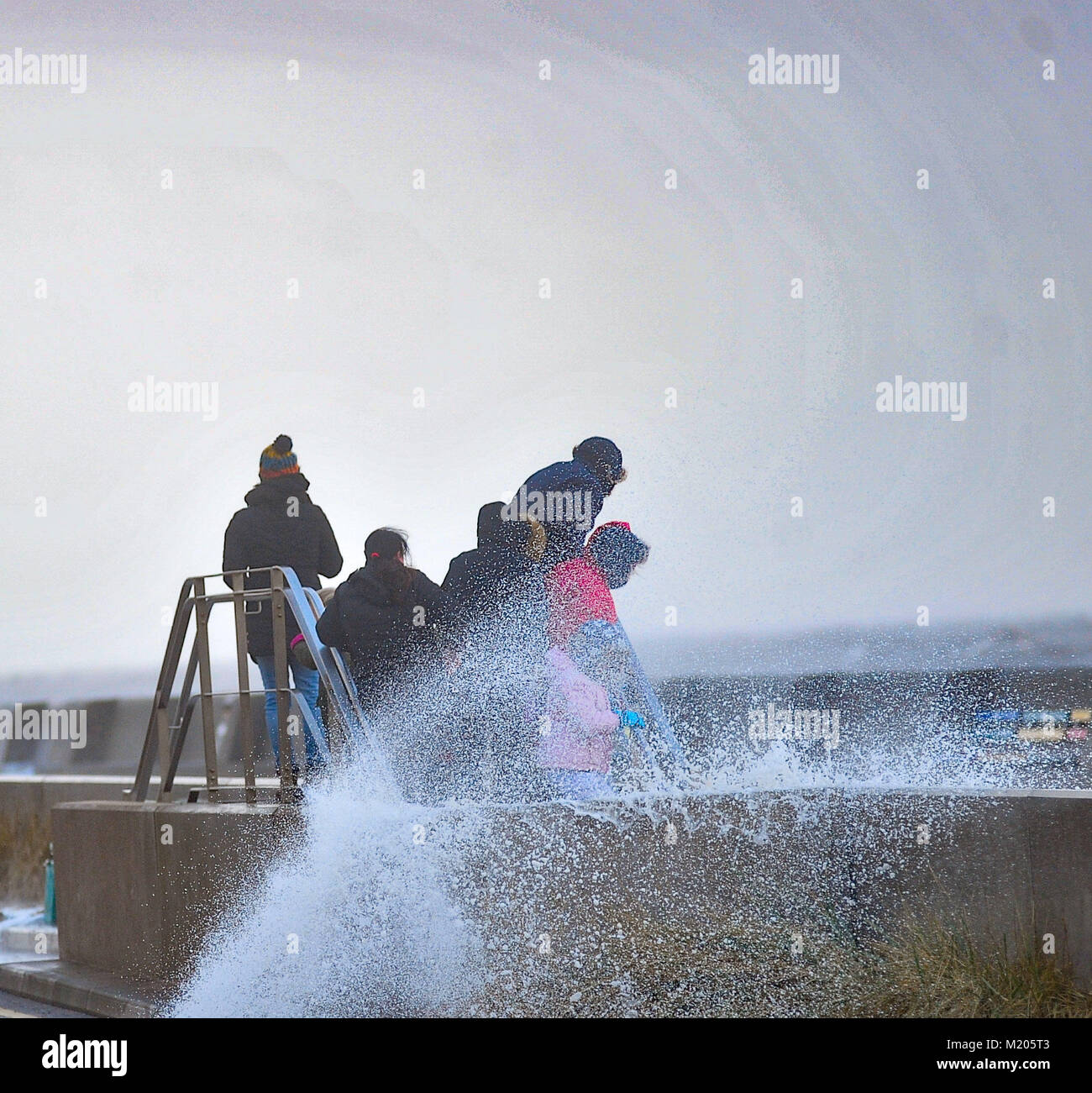 Storm Eleanor hits New Brighton, Merseyside this afternoon. Parts of ...
