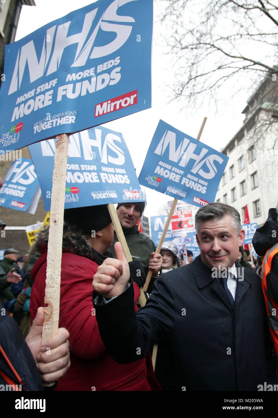 Shadow Health Secretary Jon Ashworth MP (right) joins with people ...