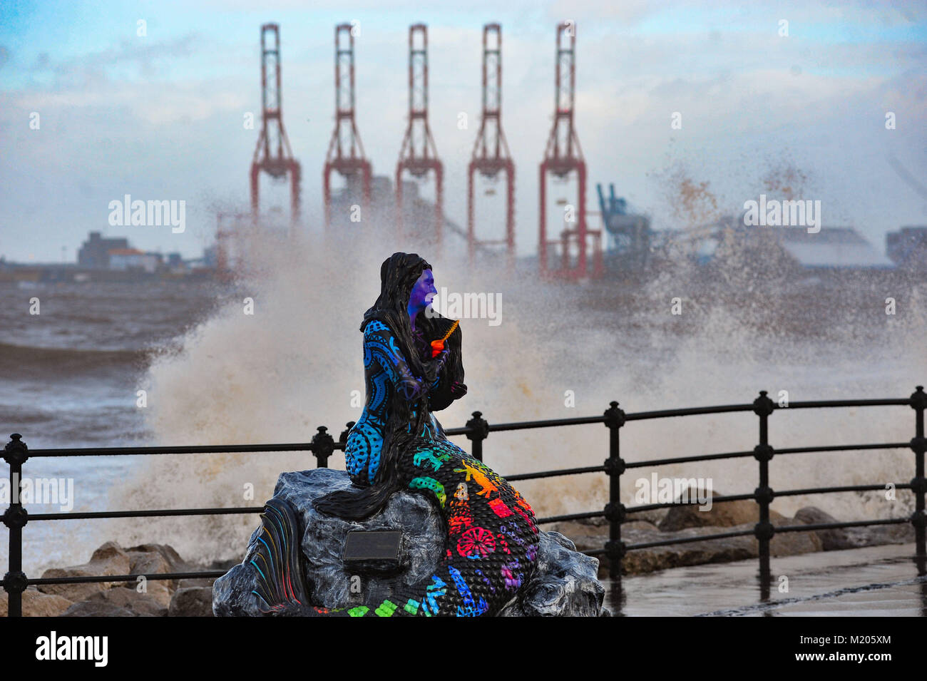 Storm Eleanor hits New Brighton, Merseyside this afternoon. Parts of ...