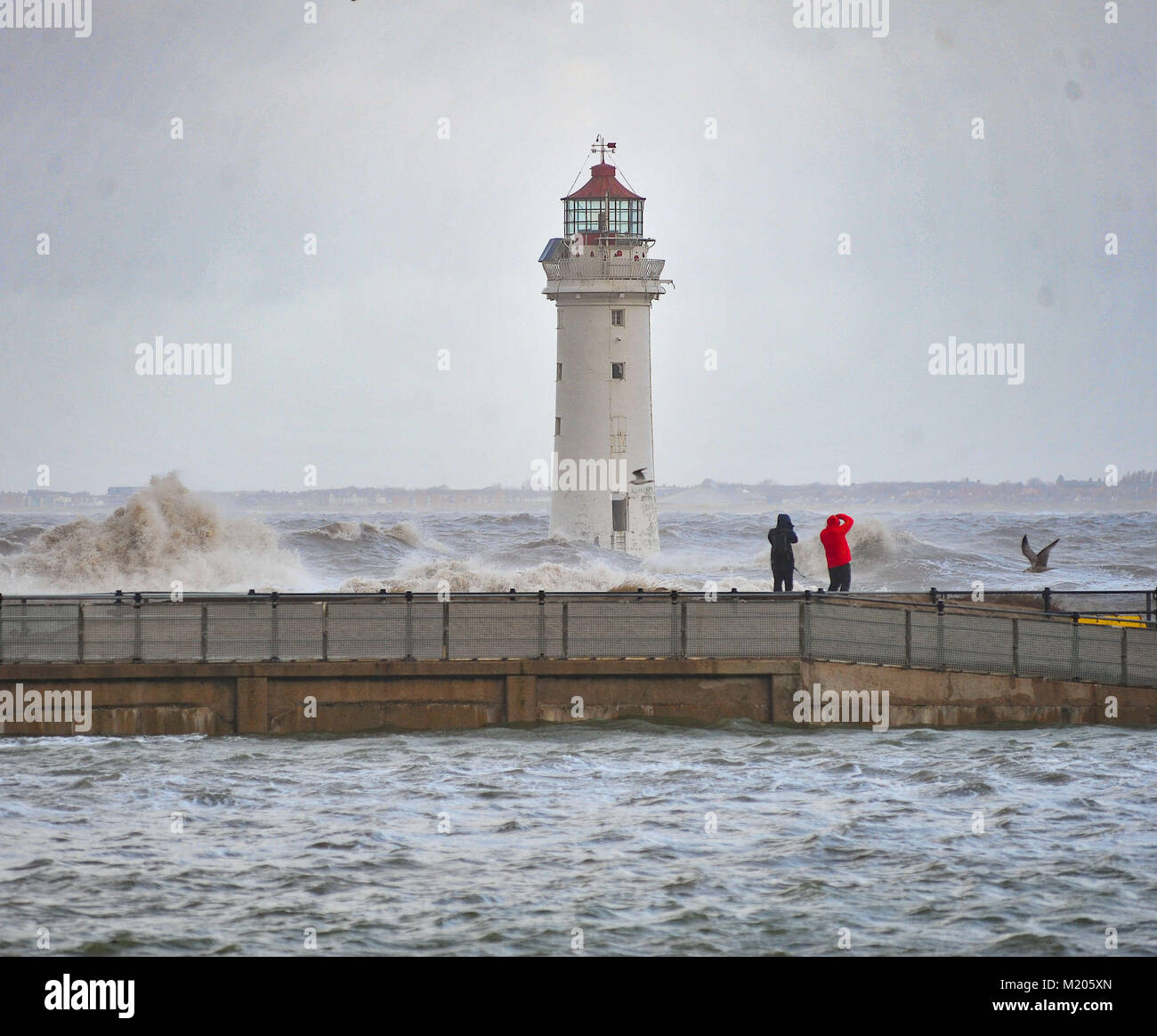 Storm Eleanor hits New Brighton, Merseyside this afternoon. Parts of ...