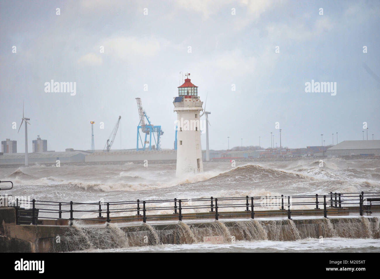 Storm Eleanor hits New Brighton, Merseyside this afternoon. Parts of ...
