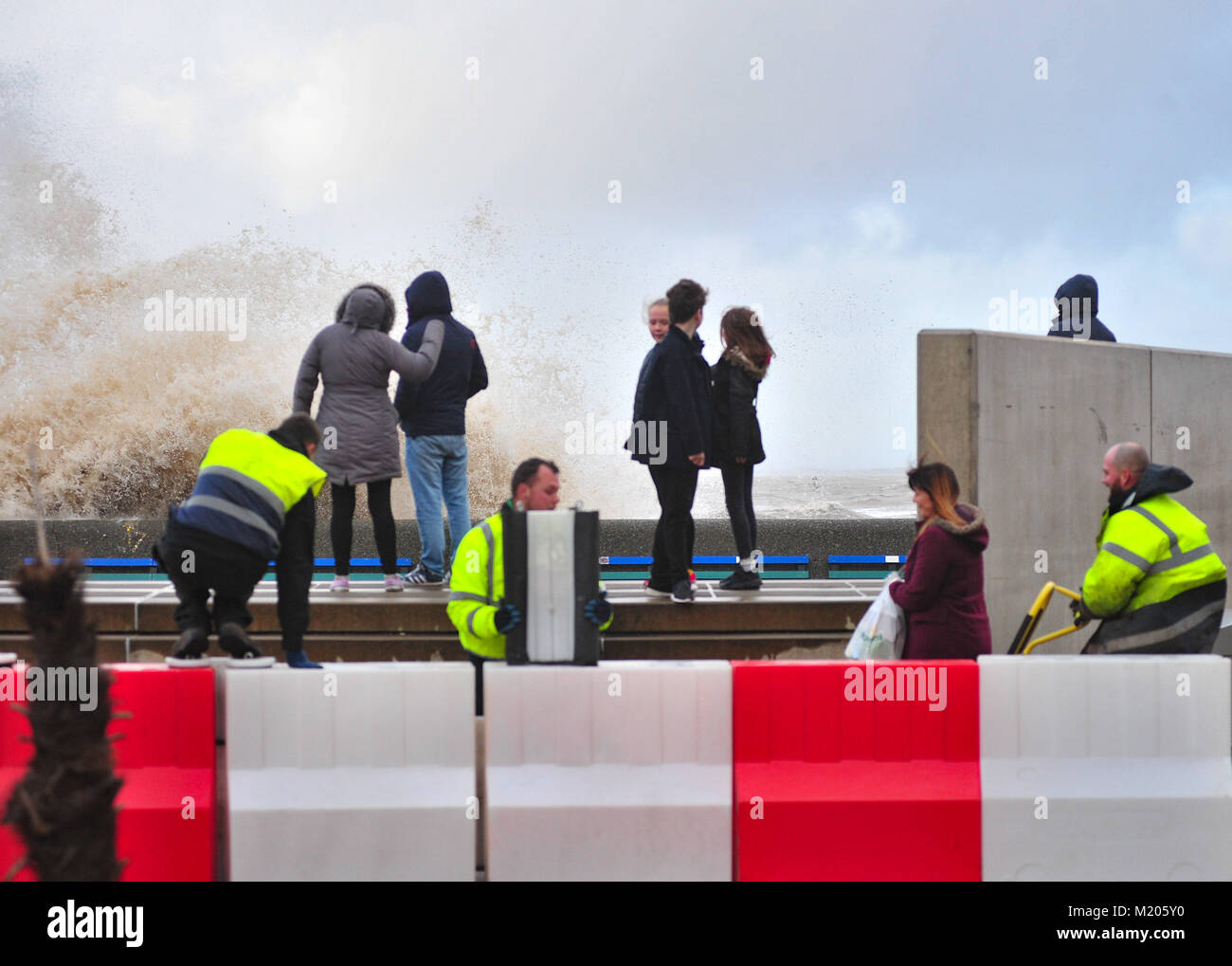 Storm Eleanor hits New Brighton, Merseyside this afternoon. Parts of ...