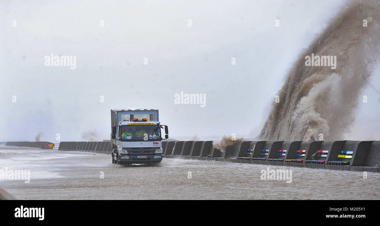 Storm Eleanor hits New Brighton, Merseyside this afternoon. Parts of ...