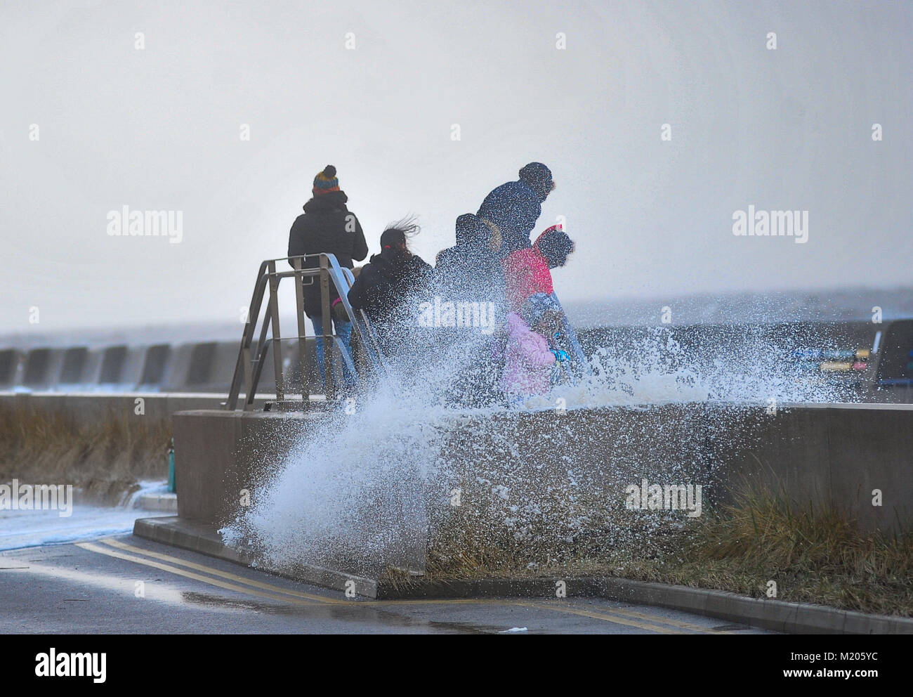 Storm Eleanor hits New Brighton, Merseyside this afternoon. Parts of ...