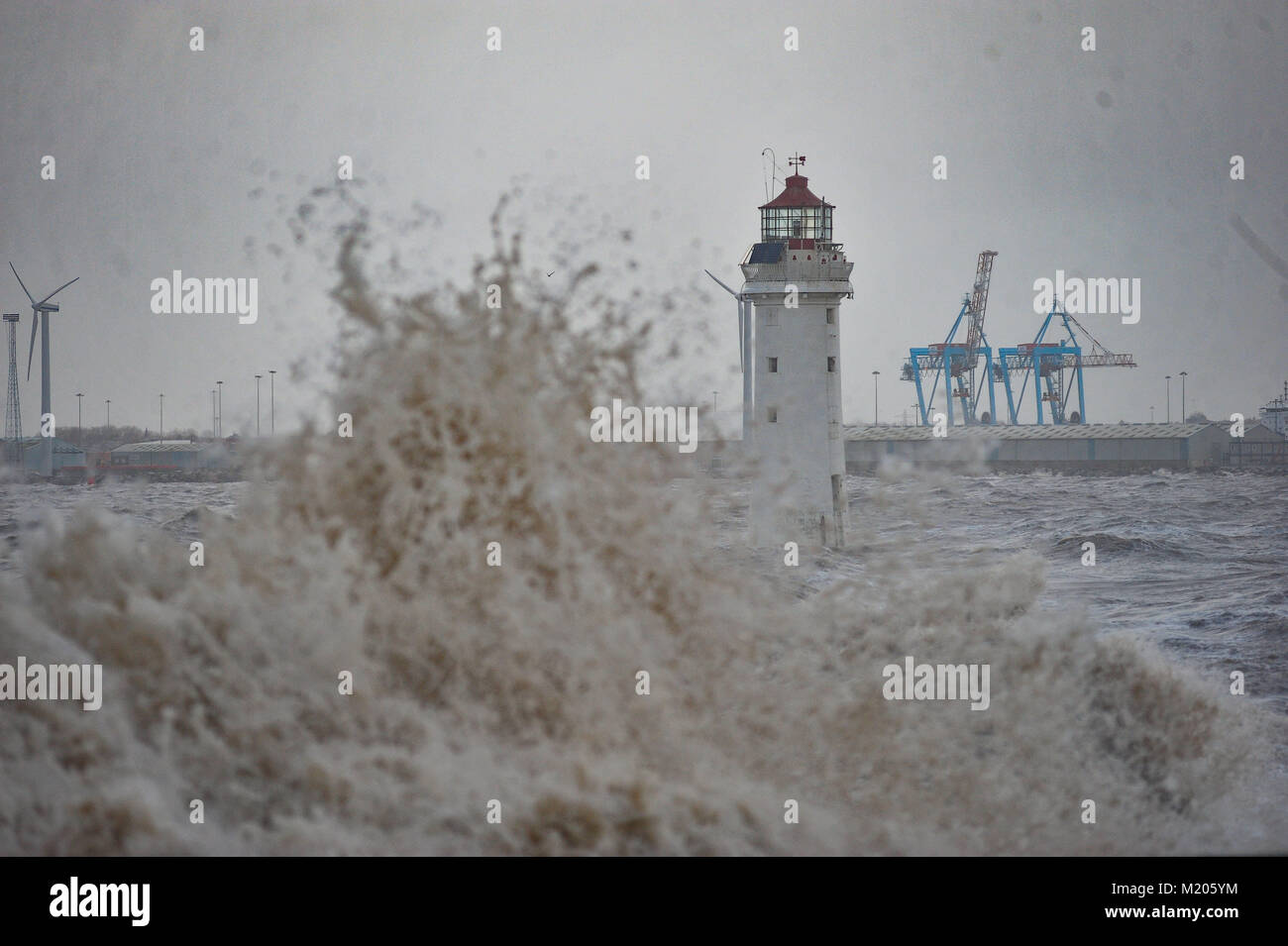 Storm Eleanor hits New Brighton, Merseyside this afternoon. Parts of ...