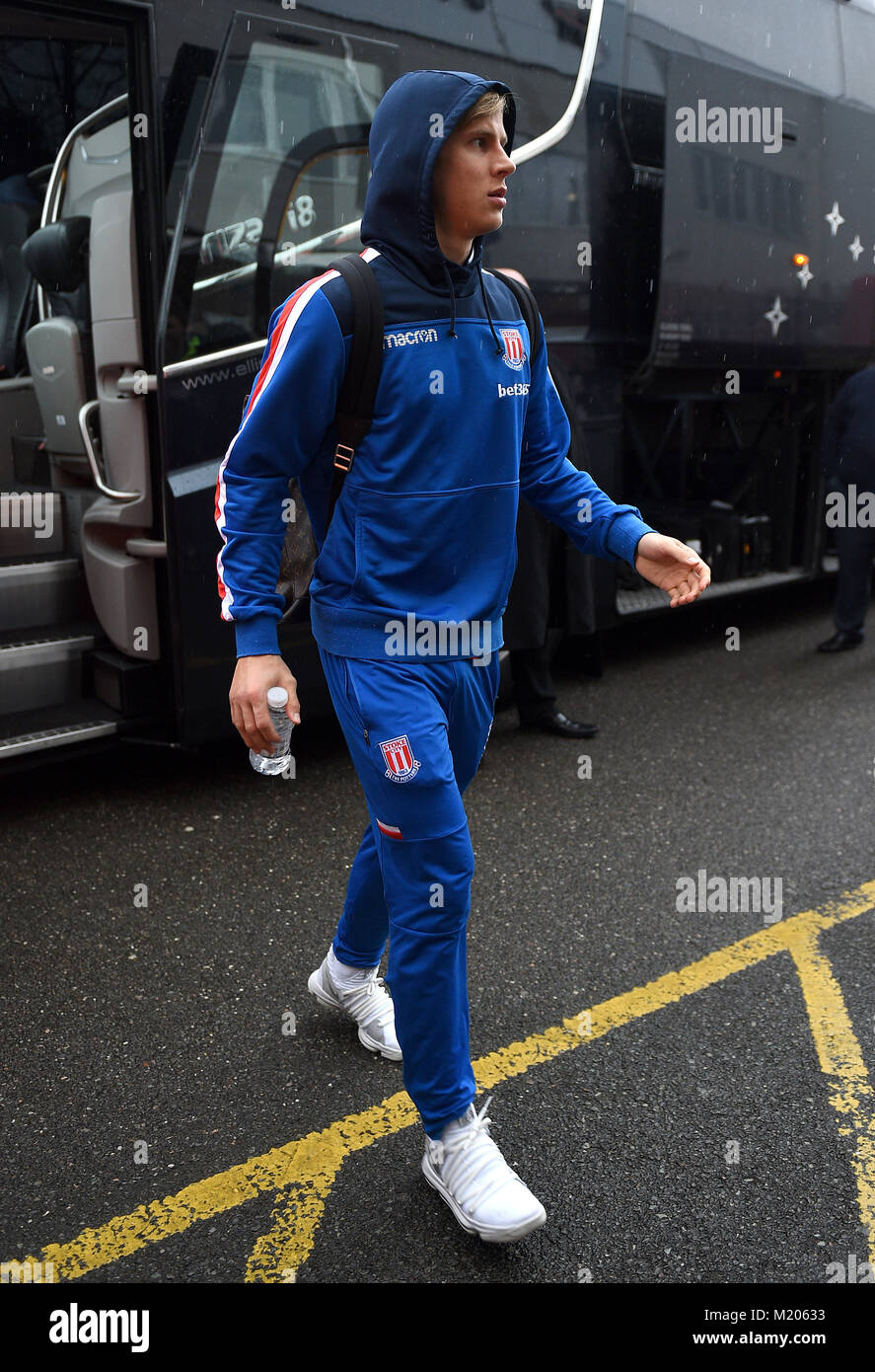Stoke City's Moritz Bauer arriving before the Premier League match at ...