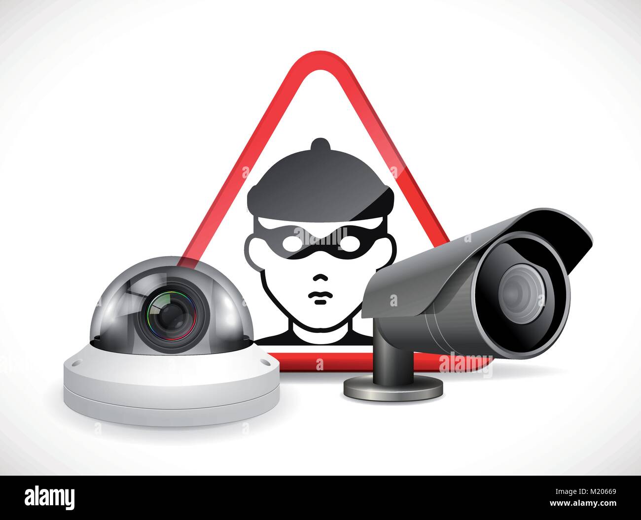 CCTV symbol - security camera with warning sign Stock Vector Image ...