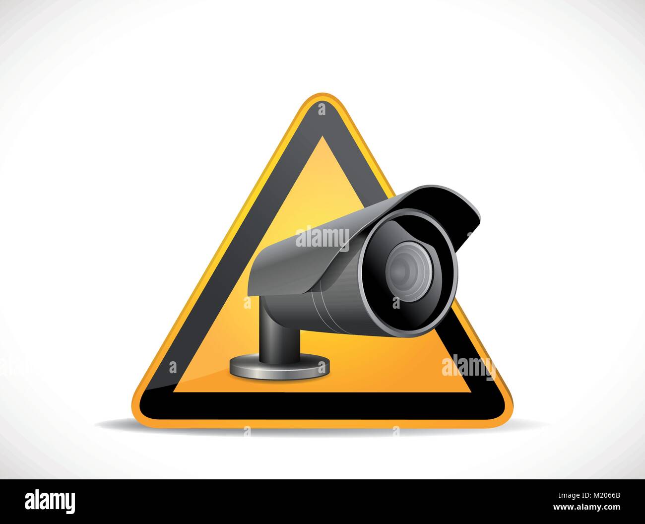 CCTV symbol - security camera with warning sign Stock Vector Image ...