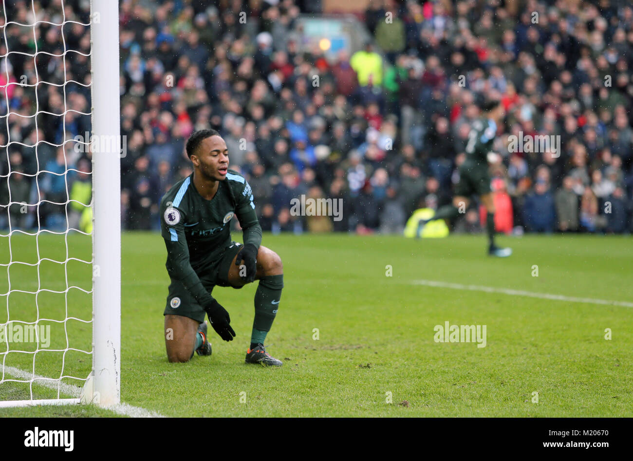 Manchester City's Raheem Sterling reacts after a missed chance to score ...