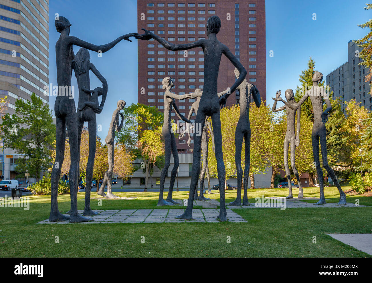 The Family of Man, sculptures by Mario Armengol at downtown Calgary ...