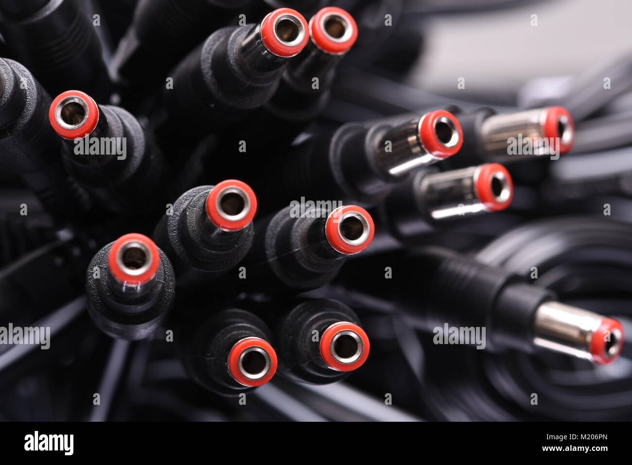 Charging cable DC power supply closeup Stock Photo - Alamy