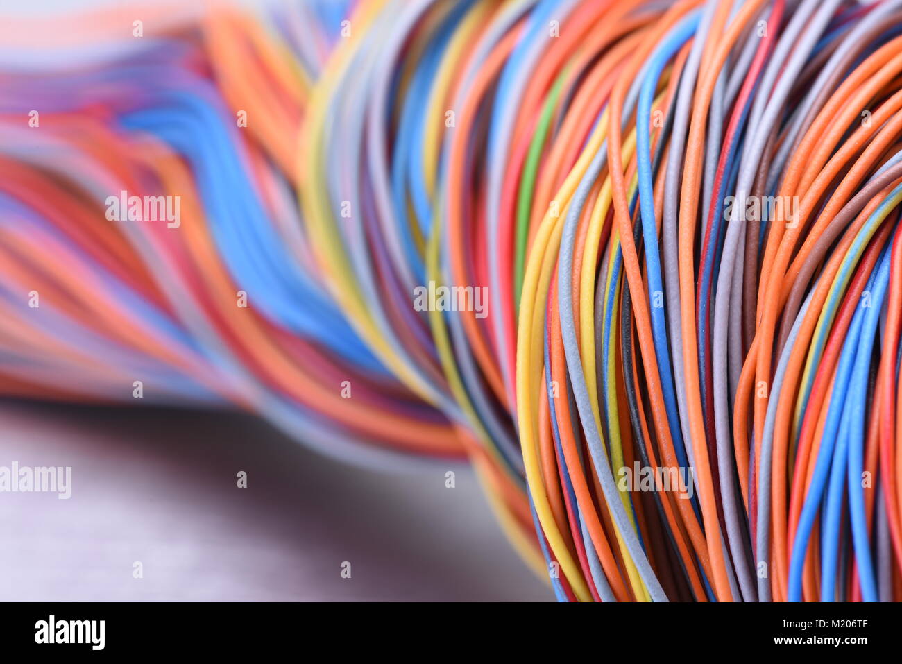 Multicolored electrical cables and wires Stock Photo - Alamy