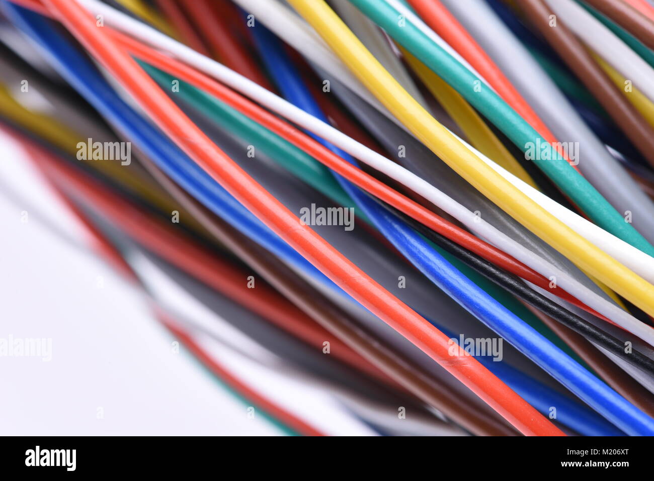 Colored cable in telecommunication network system Stock Photo - Alamy