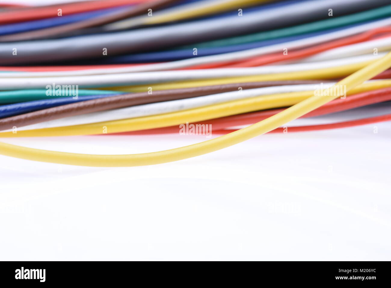 Colored wire line isolated on white background Stock Photo - Alamy