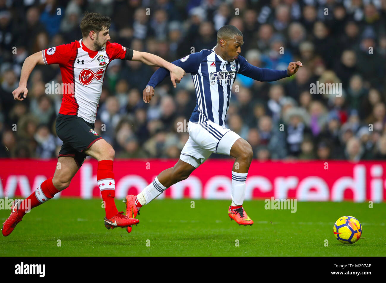 Southampton's Jack Stephens (left) and West Bromwich Albion's Daniel ...