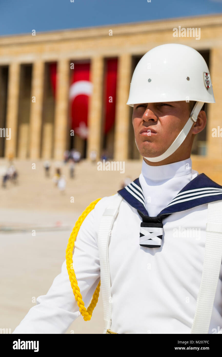 Ankara, Turkey; August 04, 2016: Modern Turkish Soldier standing guard ...