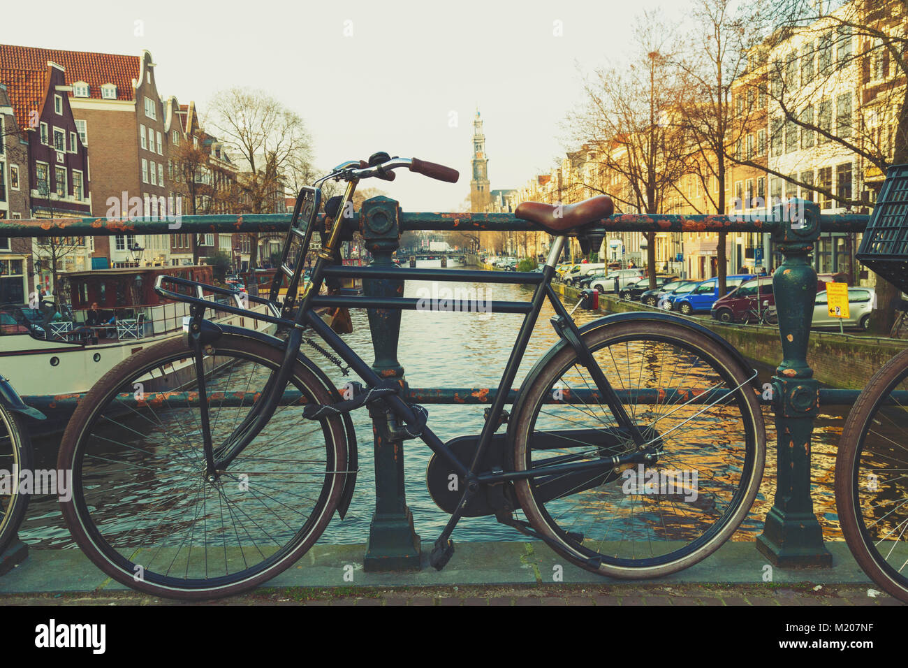 Esthetic bike view from Amsterdam Bridges Stock Photo - Alamy