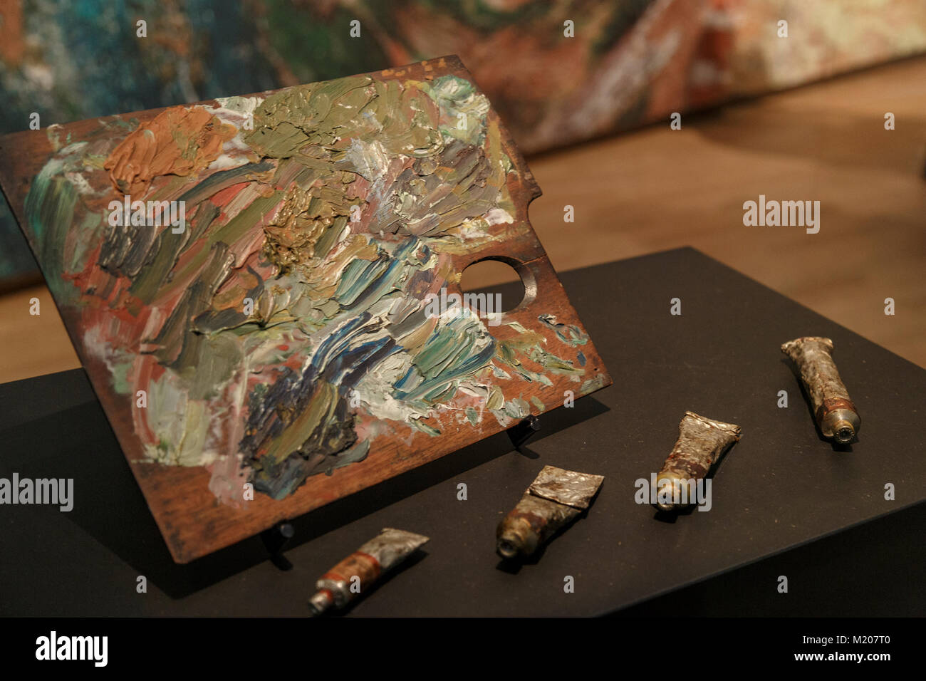 Vintage wooden color palette view for design Stock Photo - Alamy