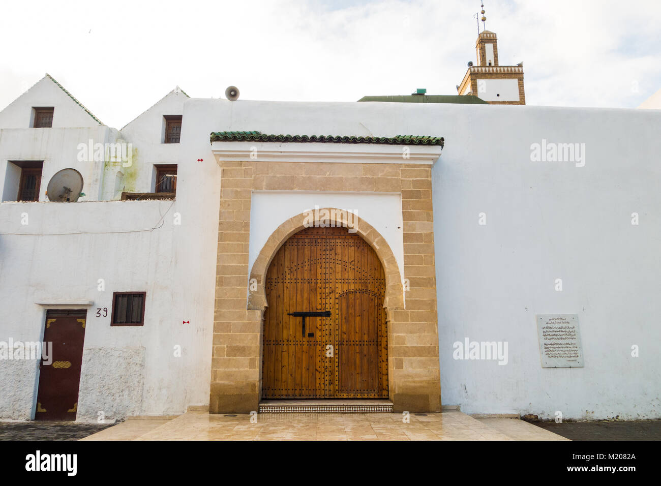 Casablanca, Morocco - 14 January 2018 : view of a mosque's gate in old ...