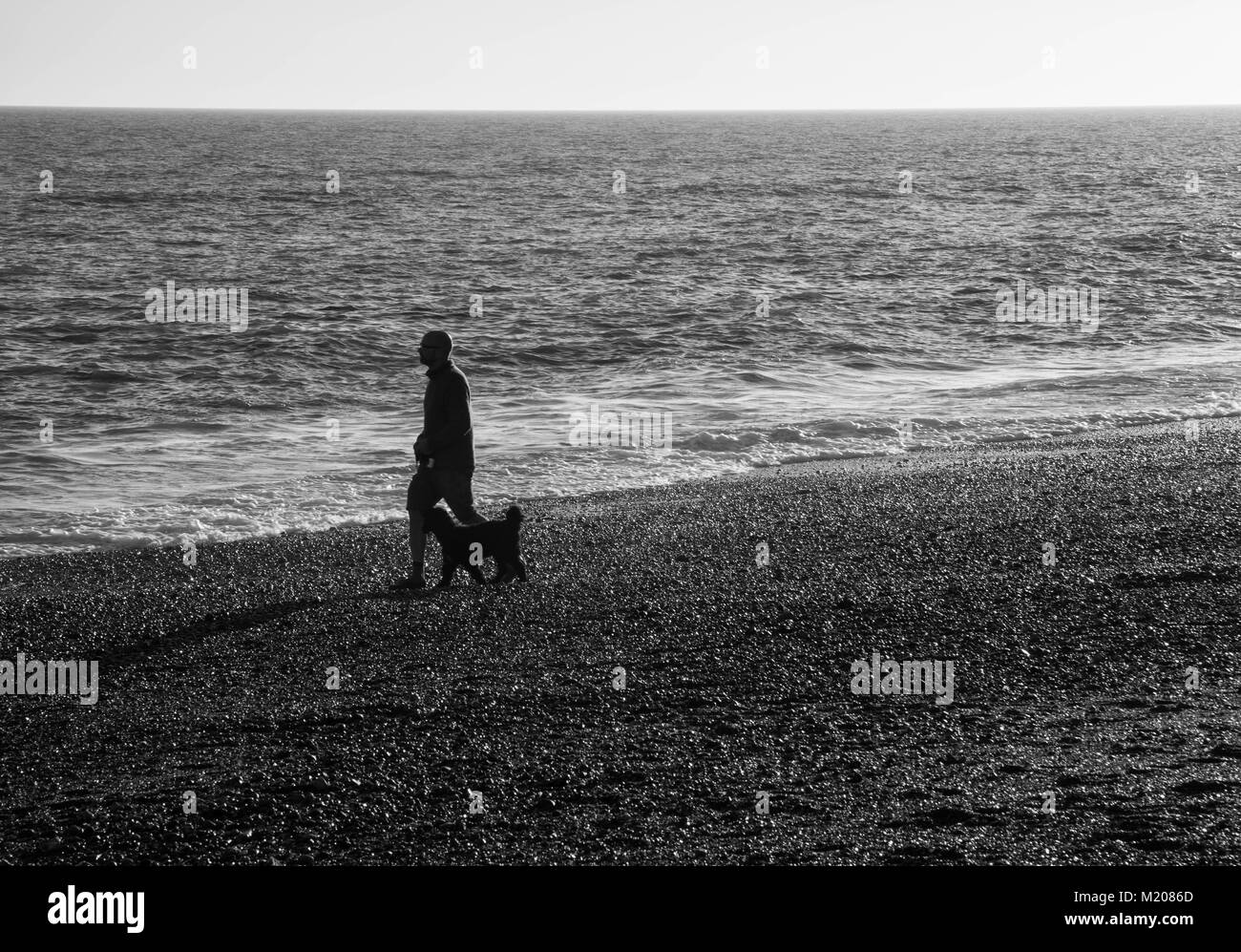 Sunset waves evening Black and White Stock Photos & Images - Alamy