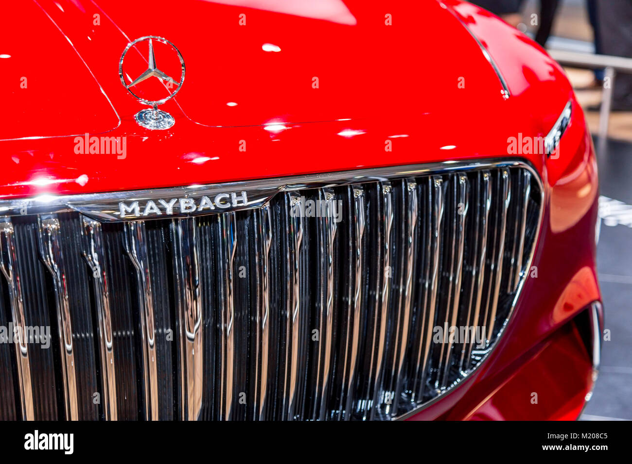 Istanbul, Turkey - April 21, 2017: Closeup detail view from Mercedes ...