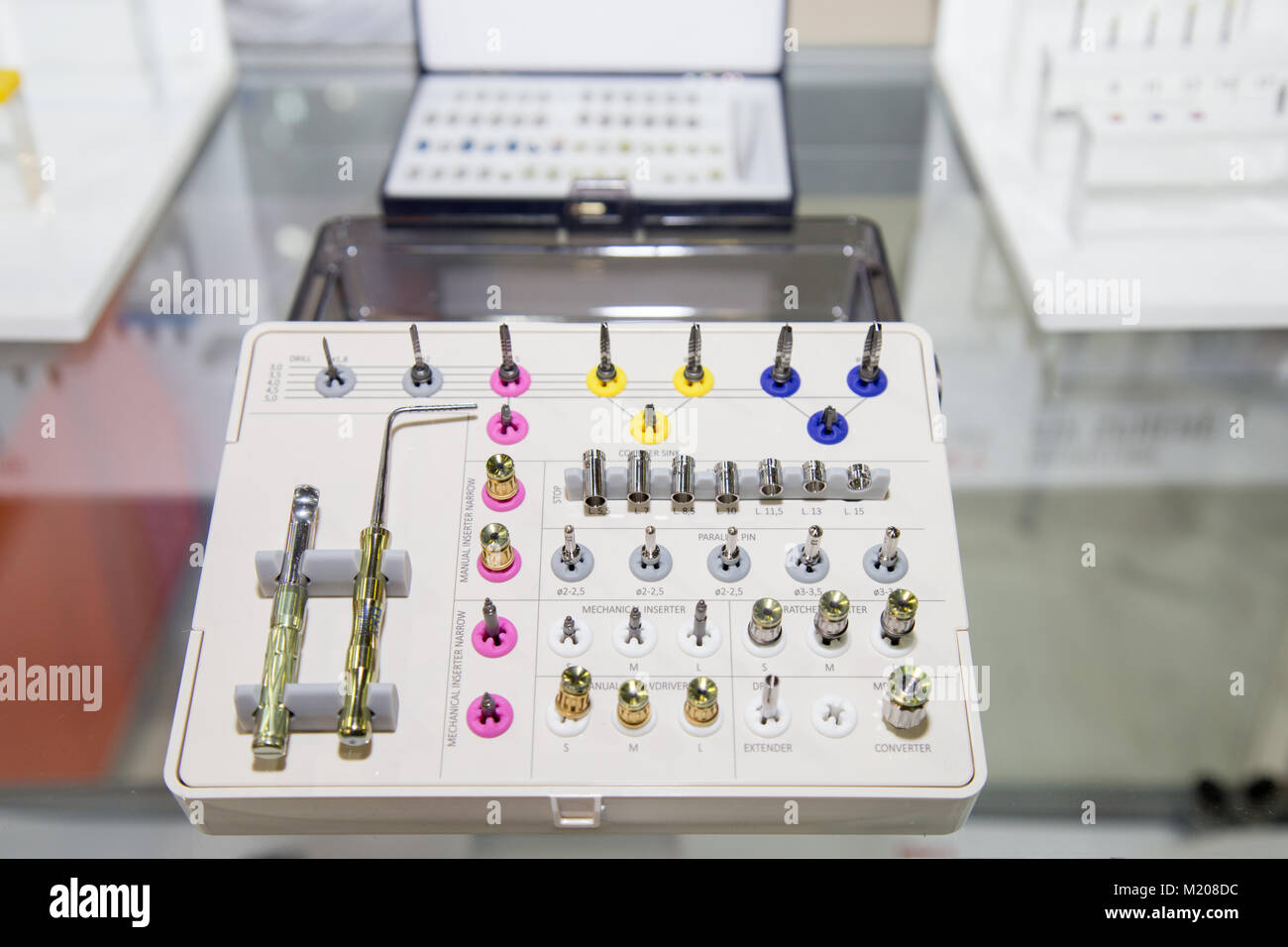 Closeup to implant tools for dentist Stock Photo - Alamy