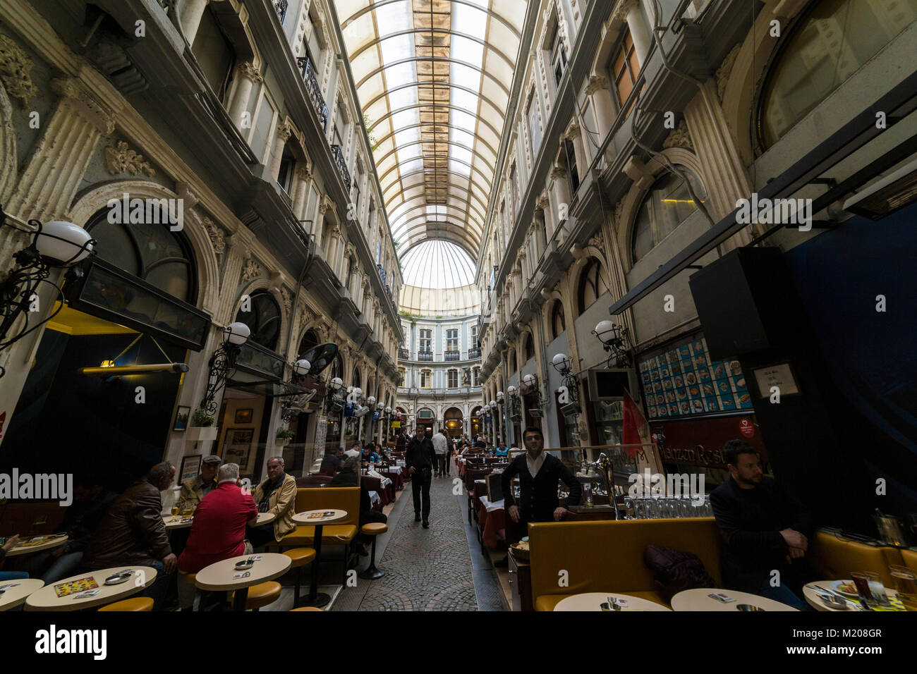 Istanbul, Turkey - May 19, 2017: Inside view from passage of Cicek ...