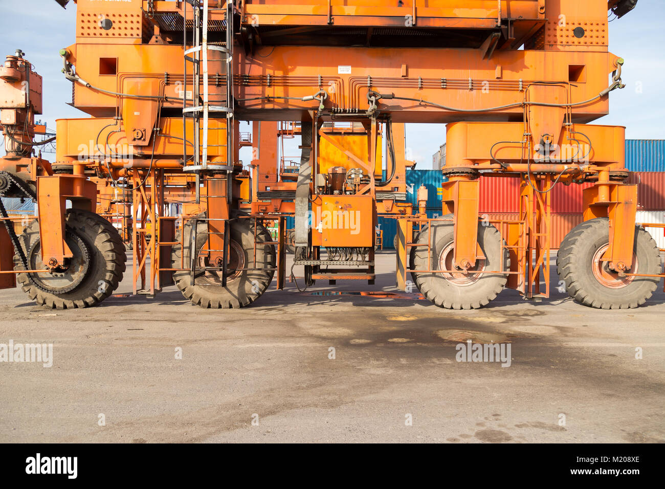 Detail view of container loader crane from the seaport Stock Photo - Alamy
