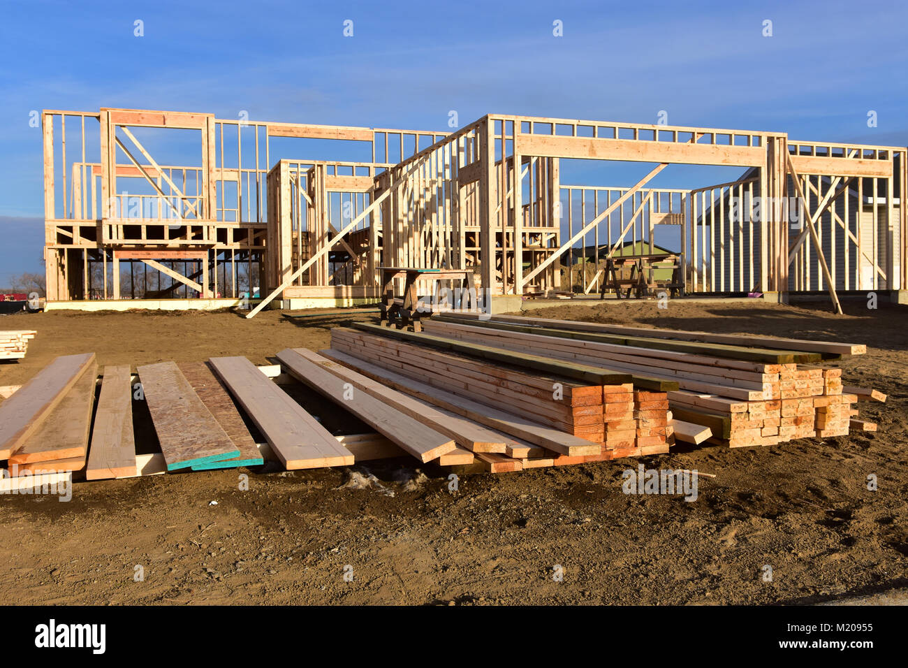 Wood frame residential building under construction Stock Photo - Alamy