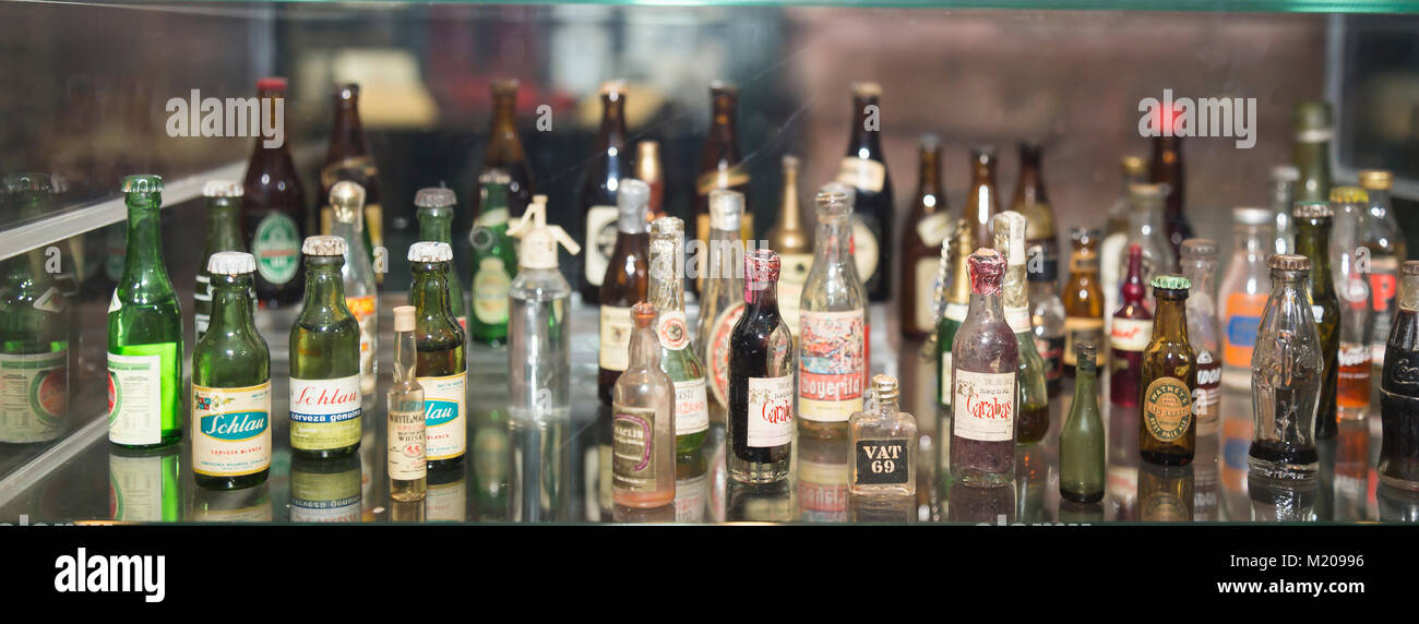 Istanbul, Turkey; January 27, 2016: Miniature Bottle collection of ...