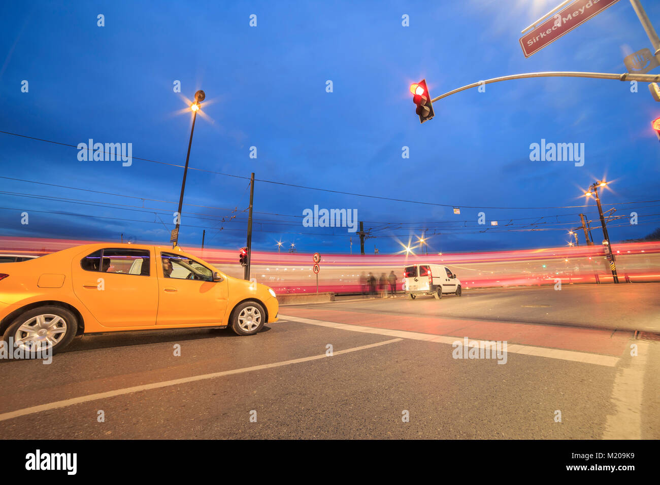 Istanbul, Turkey; March 10, 2016: Long Exposure traffic lights,cars and ...