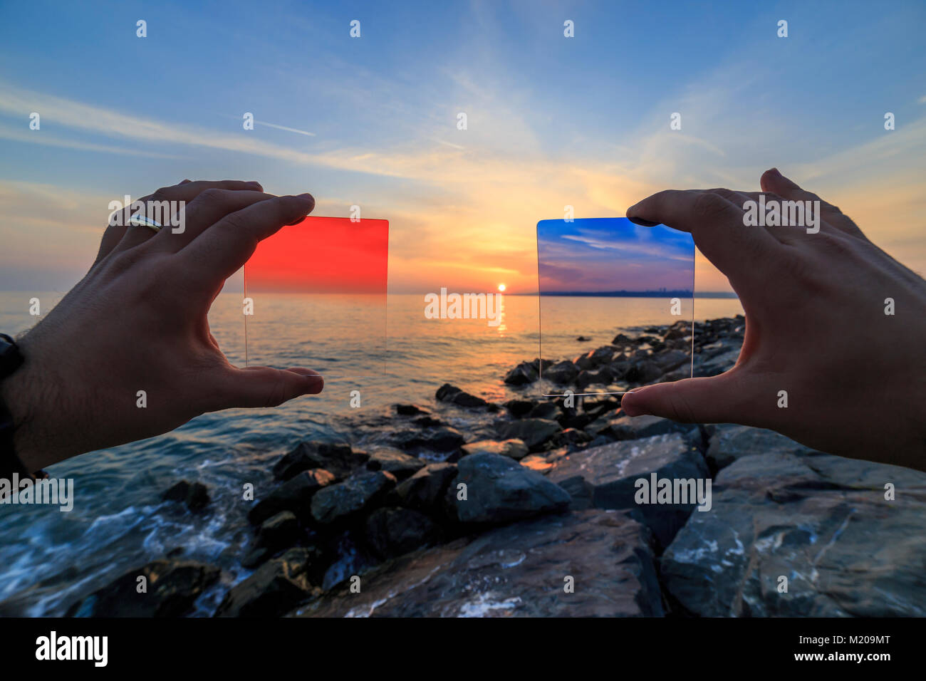 How to red and blue filters effects the image, reverse light image and ...
