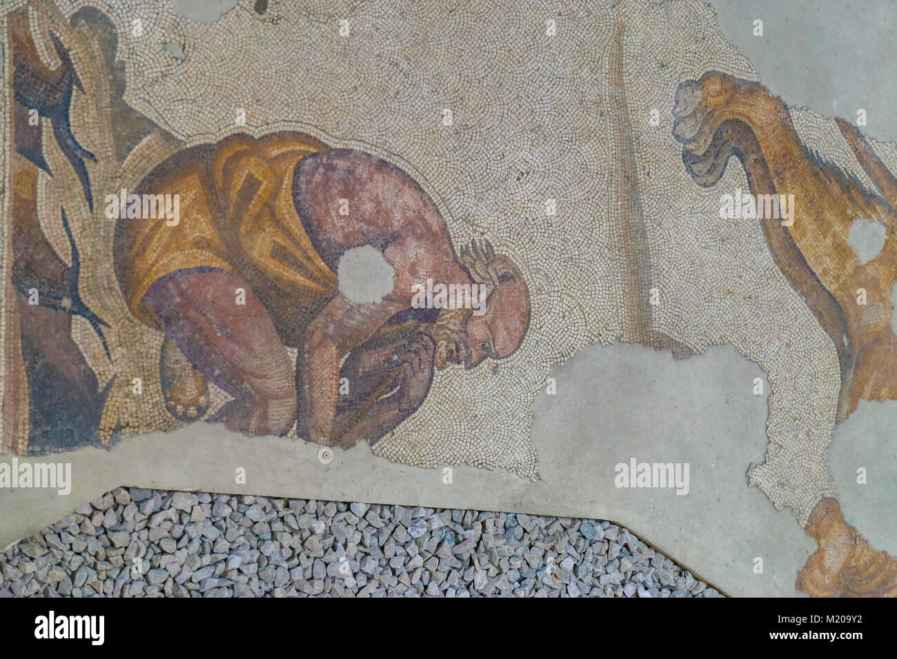 Istanbul, Turkey - May 11, 2016: Ancient mosaic revealed from the ...