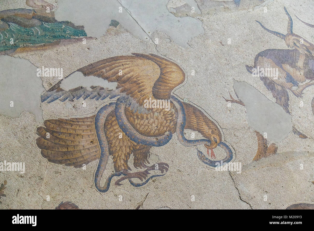 Istanbul, Turkey - May 11, 2016: Ancient mosaic revealed from the ...
