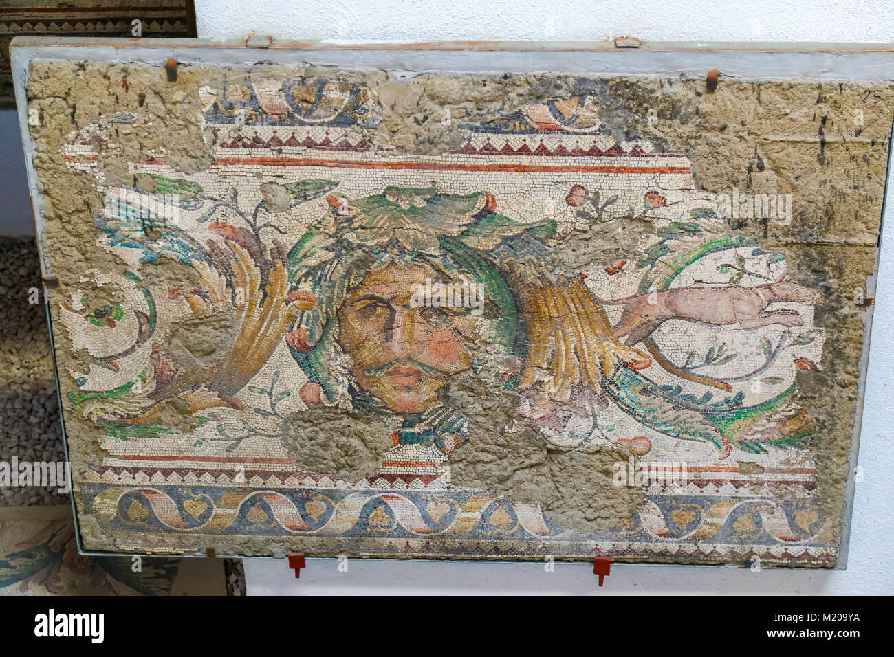 Istanbul, Turkey - May 11, 2016: Ancient mosaic revealed from the ...