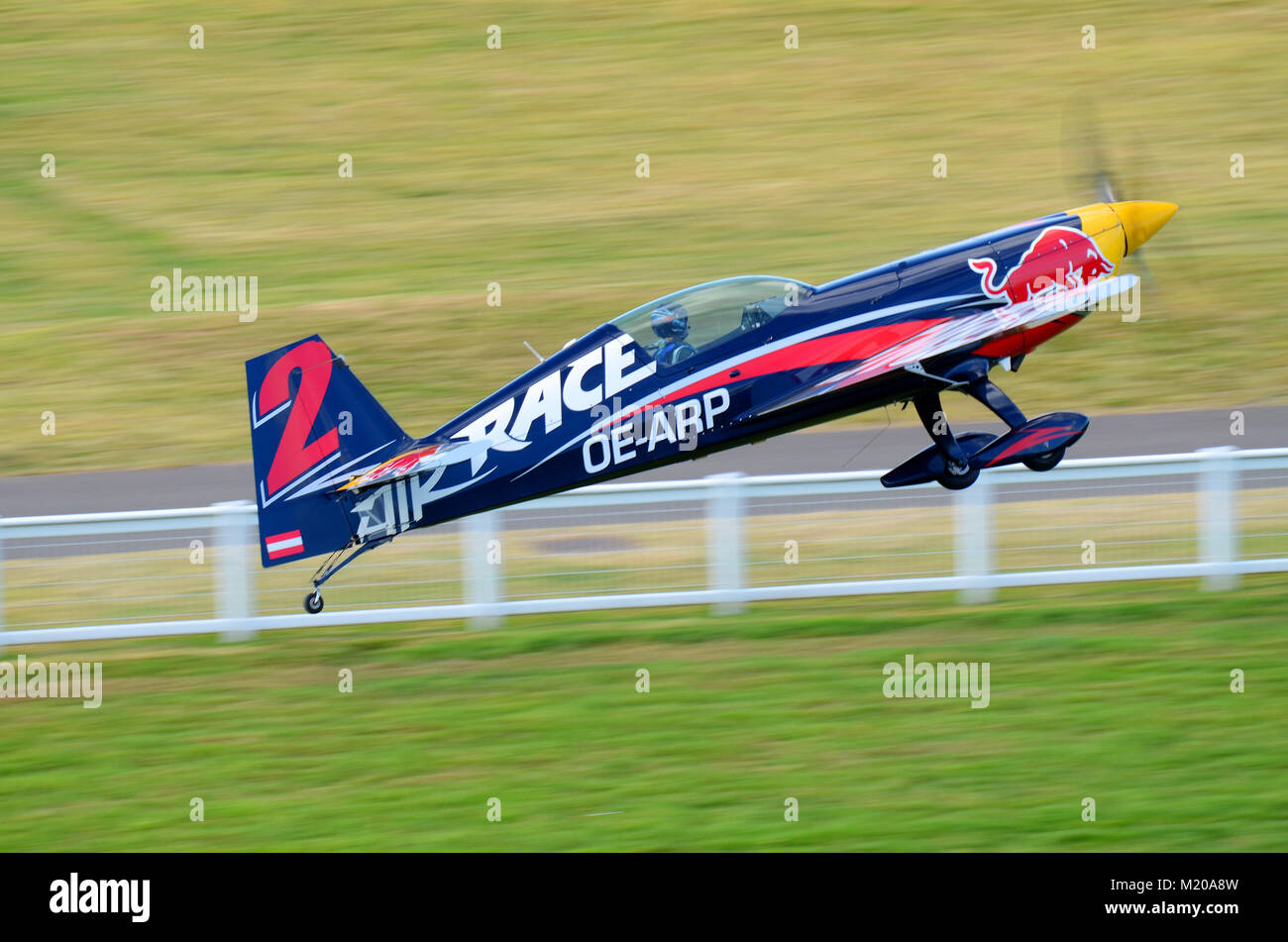 Ben Murphy racing in the Red Bull Air Race at Royal Ascot racecourse in ...