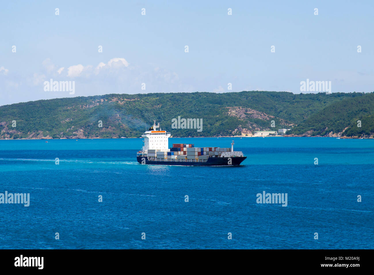 Big size container ship view from Istanbul Bosphorus Stock Photo - Alamy