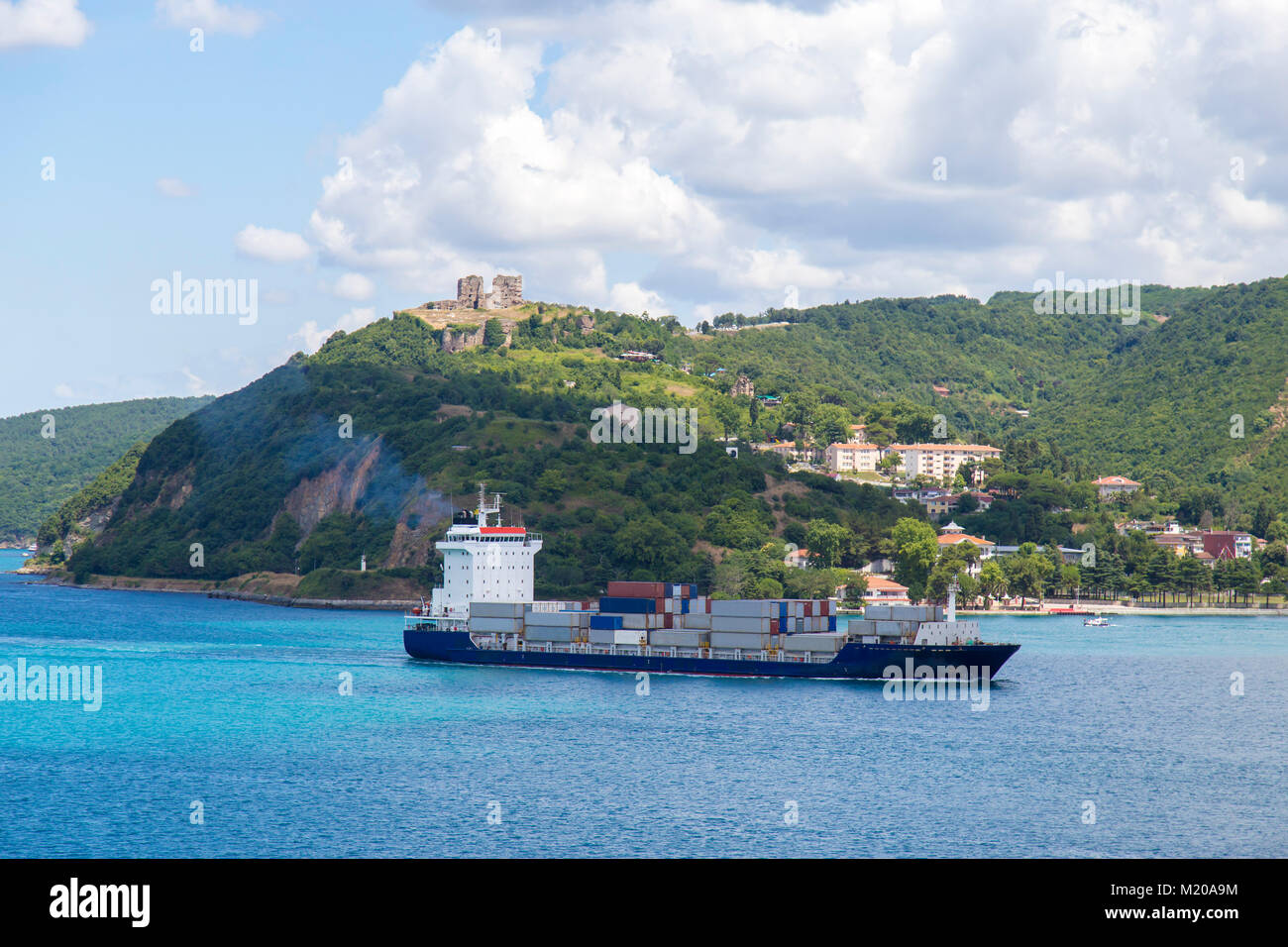 Big size container ship view from Istanbul Bosphorus Stock Photo - Alamy