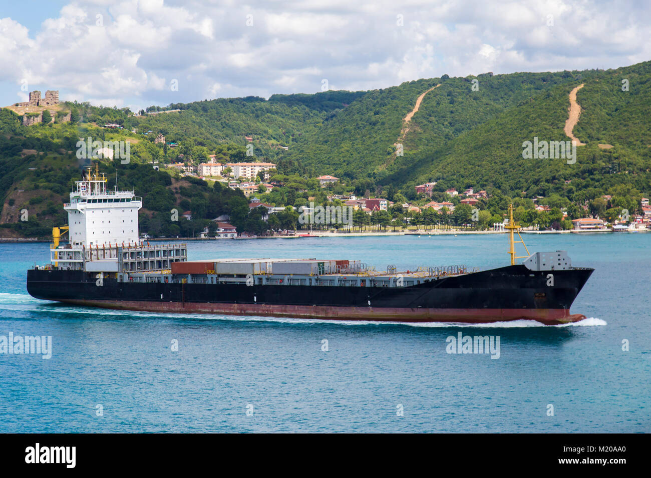 Big size container ship view from Istanbul Bosphorus Stock Photo - Alamy
