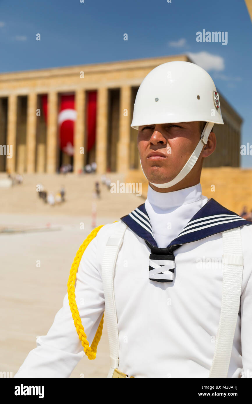 Ankara, Turkey; August 04, 2016: Modern Turkish Soldier standing guard ...