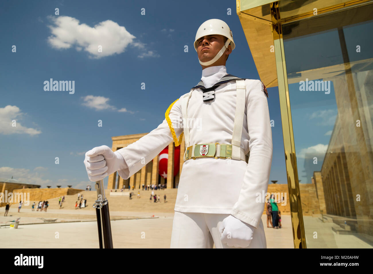 Ankara, Turkey; August 04, 2016: Modern Turkish Soldier standing guard ...