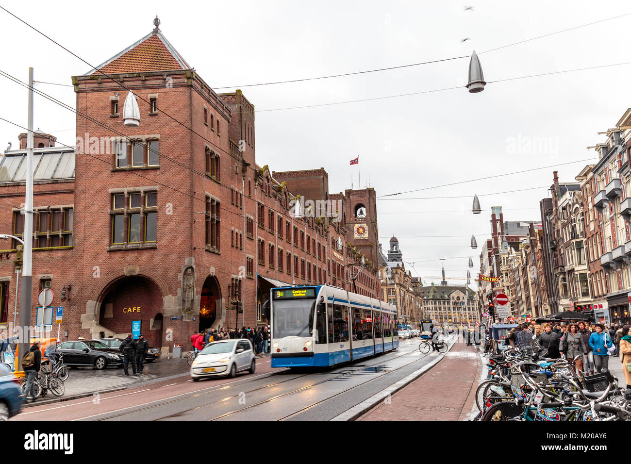Amsterdam, March 18, 2017: Street and traffic view from Amsterdam ...
