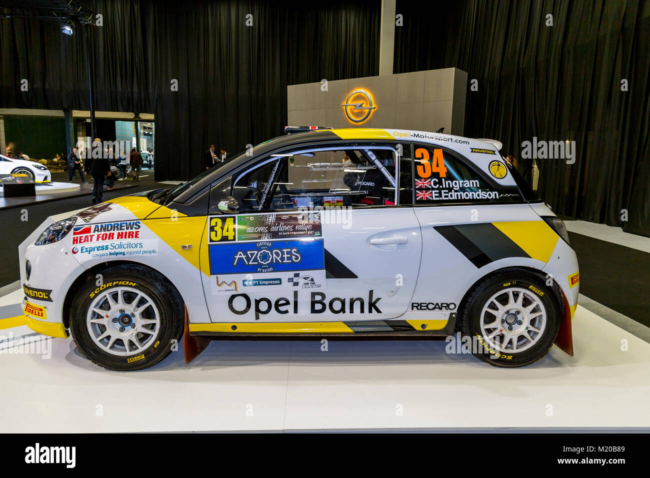 Istanbul, Turkey - April 21, 2017: Closeup detail view from Opel Adam ...