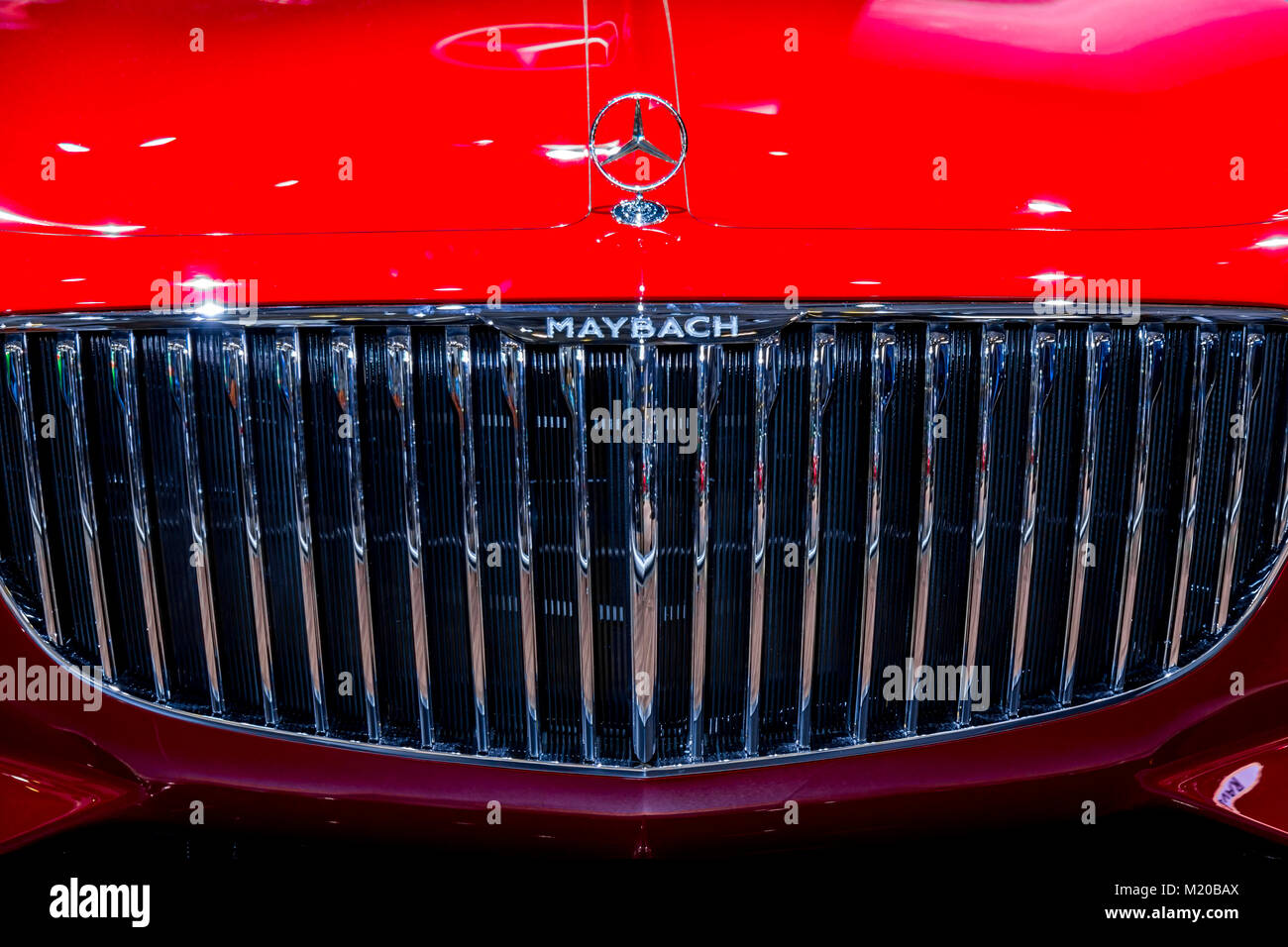 Istanbul, Turkey - April 21, 2017: Closeup detail view from Mercedes ...