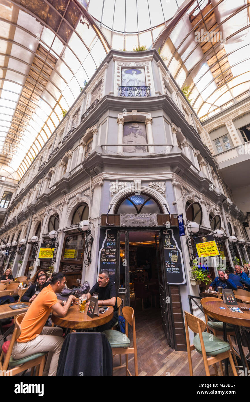 Istanbul, Turkey - May 19, 2017: Inside view from passage of Cicek ...